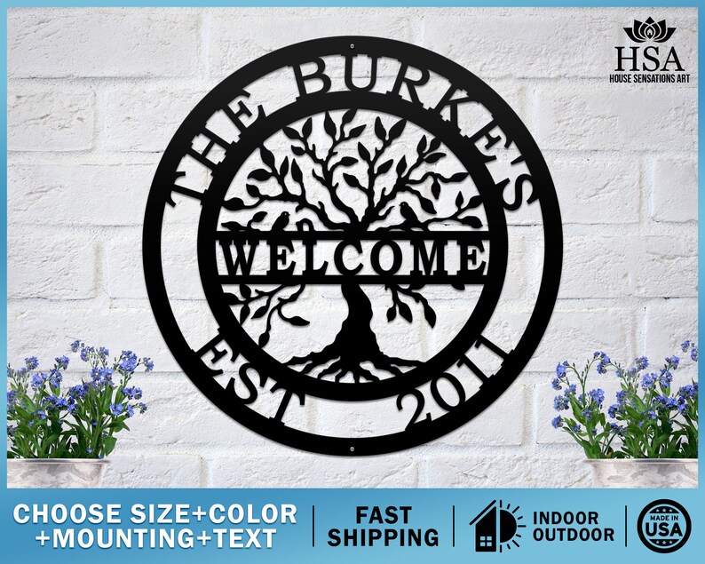 Welcome Tree of Life With Name Wall Family Tree Tree of - Etsy