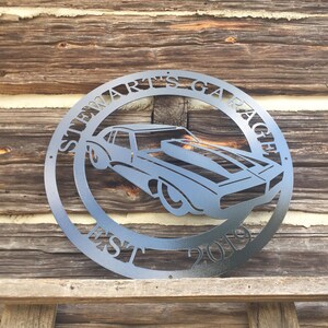 Personalized Muscle Car Metal Garage Sign Race Car Custom - Etsy