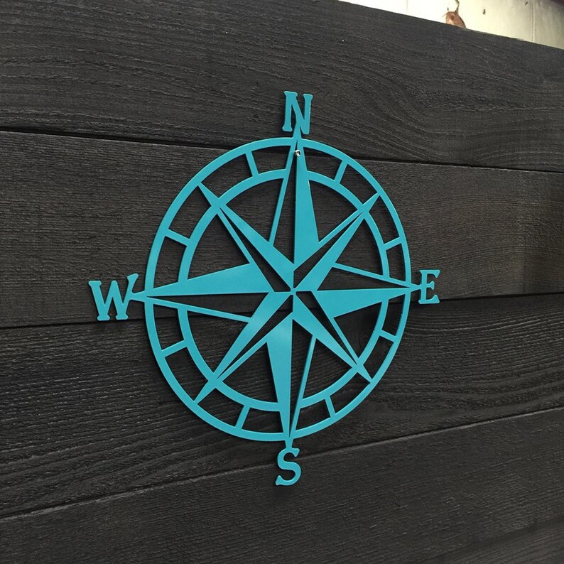 Compass Rose Metal Wall Art Nautical Compass Nautical Wall Etsy