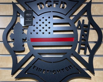 Firefighter Personalized Metal Sign Gift. Custom Fire Department ...