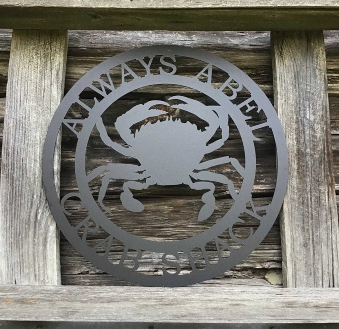 Personalized Beach Crab Sign | Coastal Decor | Nautical Wall Art ...