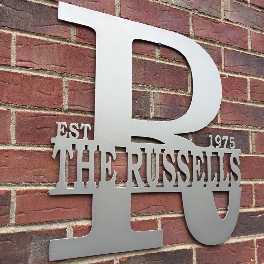 Metal Monogram Established Sign, Family Established Sign, Wedding ...