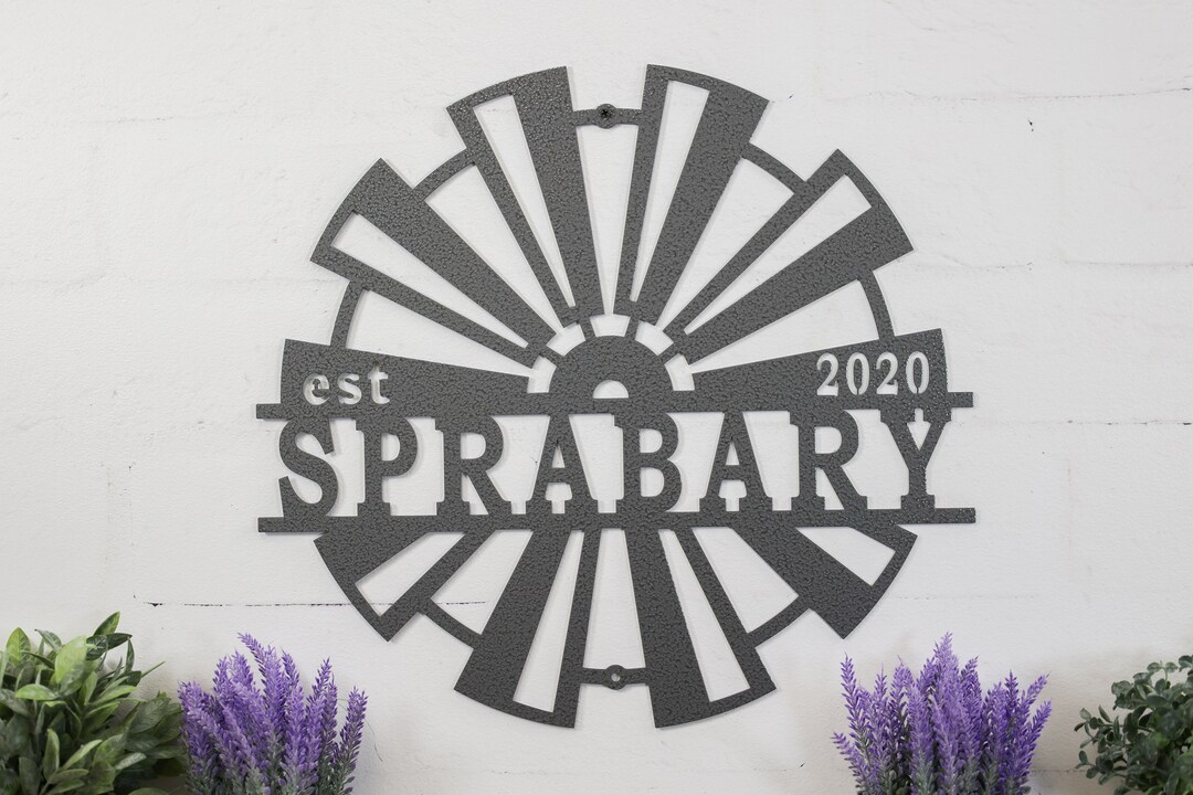 WINDMILL Sign FARMHOUSE WALL Decor Personalized Sign Weatherproof Sign ...