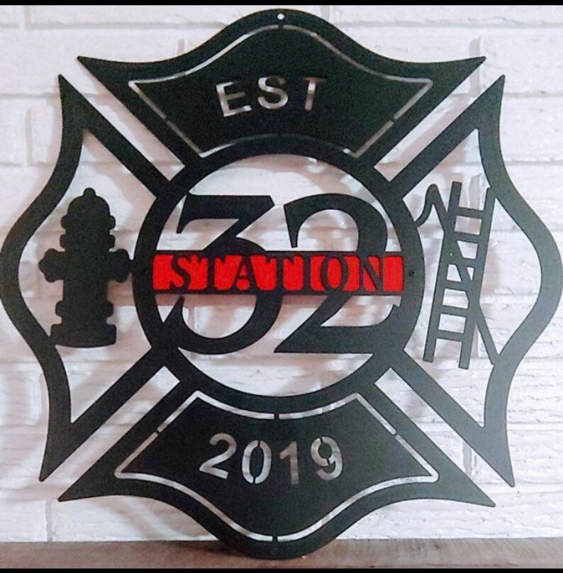 Personalized Metal Maltese Cross Sign With Badge Number - Etsy
