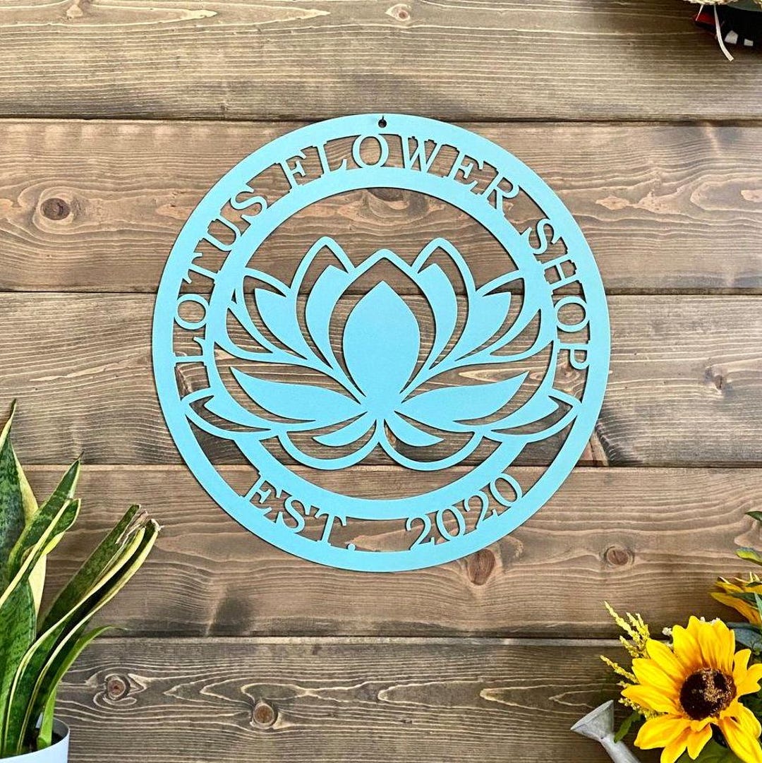 Custom Lotus Flower Metal Sign: Personalized Wall Art - Etsy