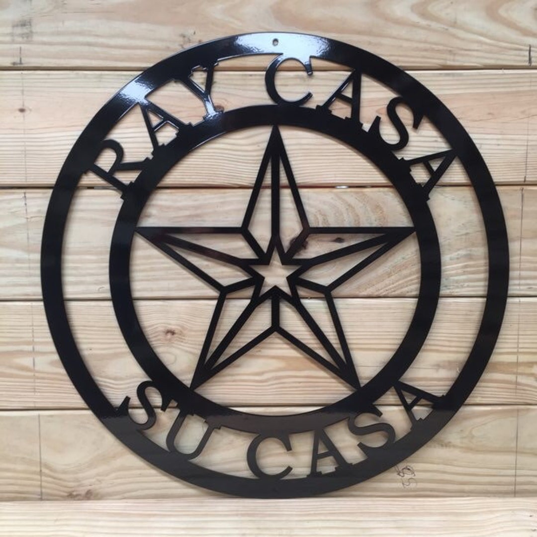 Texas Star Personalized Metal Sign - Custom Family Name Sign, Front ...