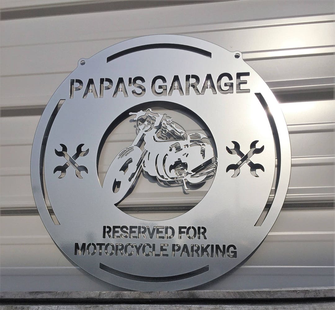 Personalized Motorcycle Garage Sign: Custom Biker Name, Metal Outdoor ...