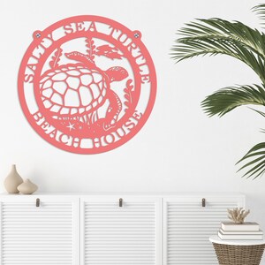 Sea Turtle Marine Life Sign | Coastal Decor | Nautical Wall Art | Ocean ...