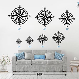 Marlin Compass Rose Metal Wall Art: Nautical Coastal Decor - Etsy