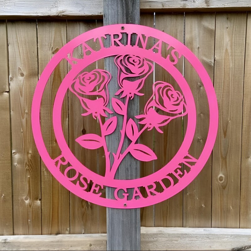 Round Garden Sign - Etsy