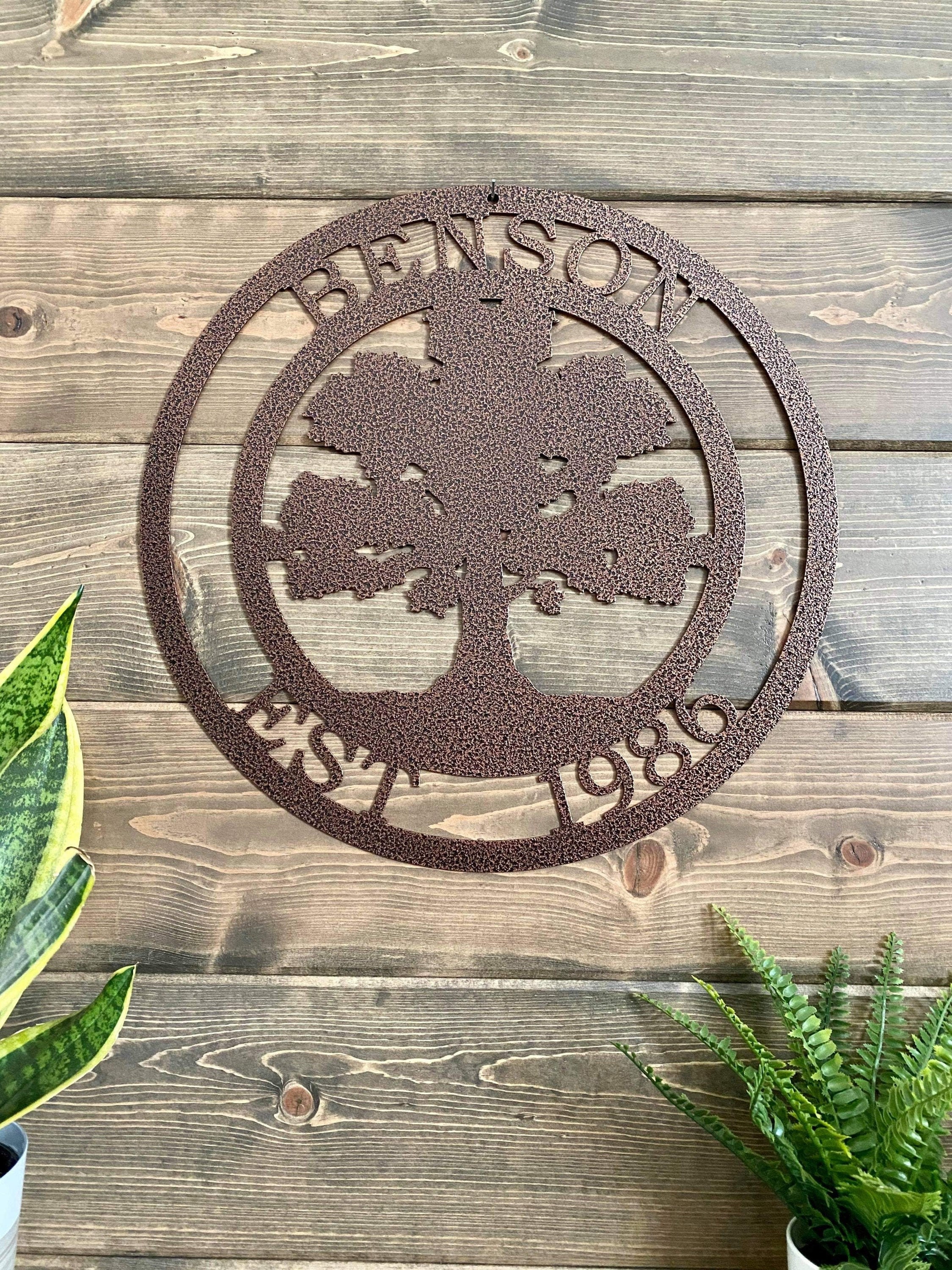 Personalized OaK Tree Custom Metal Sign Metal Wall Art | Etsy