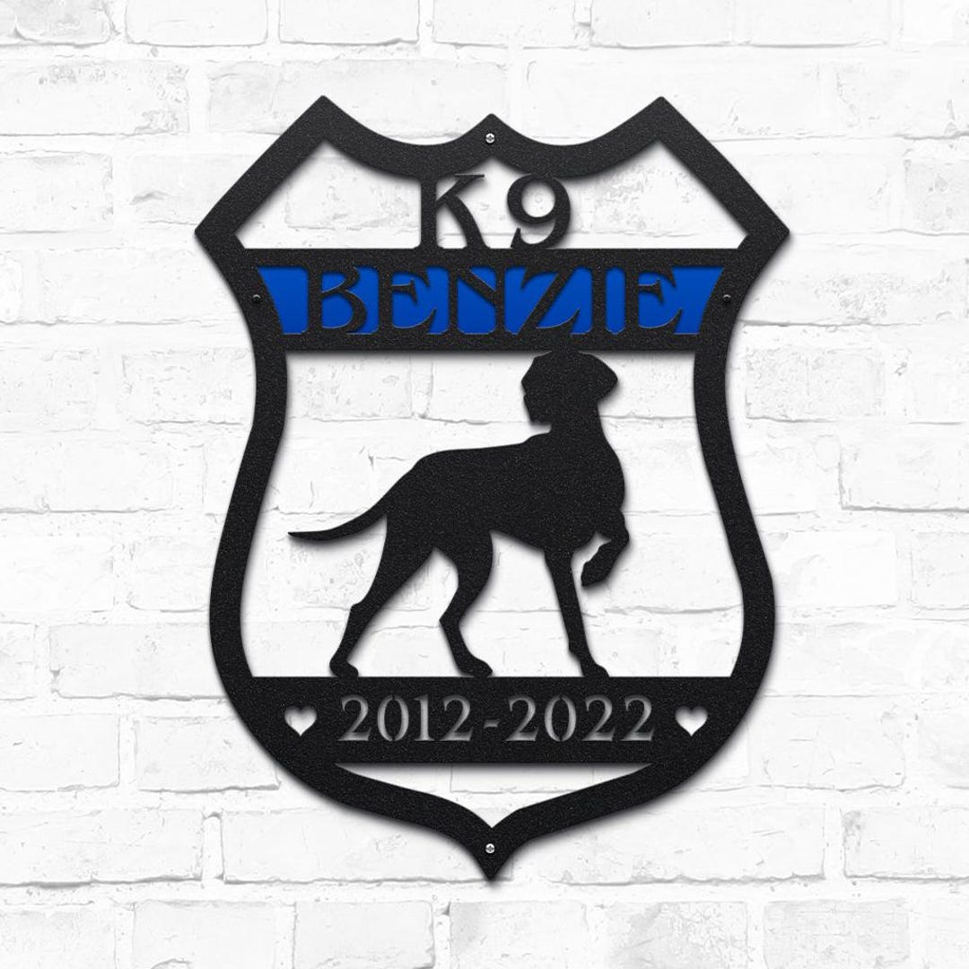 Vizsla K9 Custom Police Badge Metal Sign - Police Officer Gifts ...