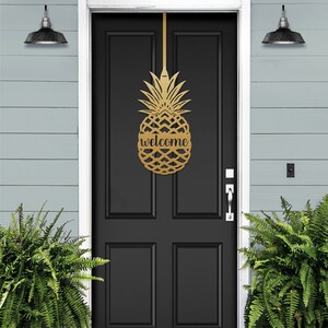 Welcome Pineapple, Front Door Wreath, Front Door Decor, Pineapple Decor ...