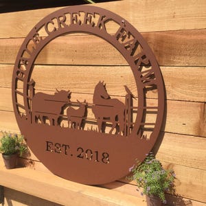 Animal Farm Personalized Metal Name Sign - Outdoor Metal Ranch Sign ...