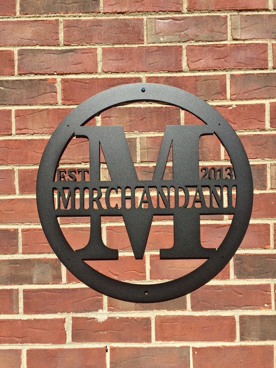 Modern: Last Name Sign Gate Sign Outdoor Monogram Sign - Etsy