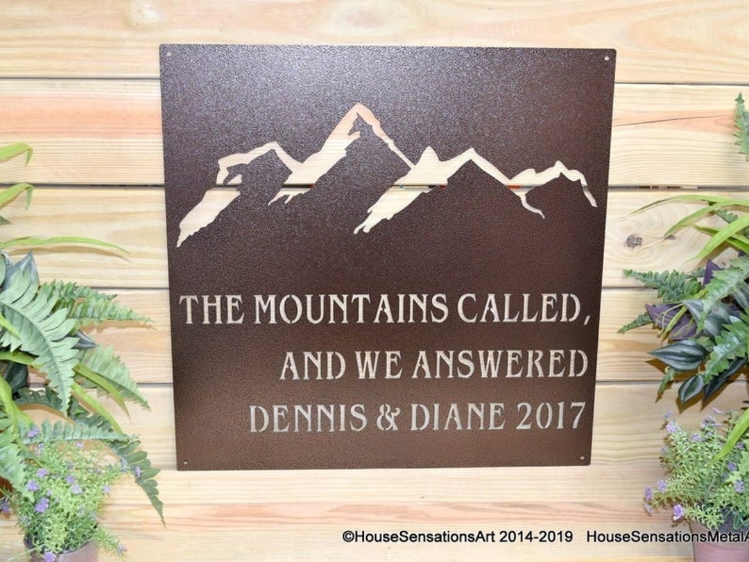Custom Metal Mountain Sign: Personalized Cabin Decor - Etsy
