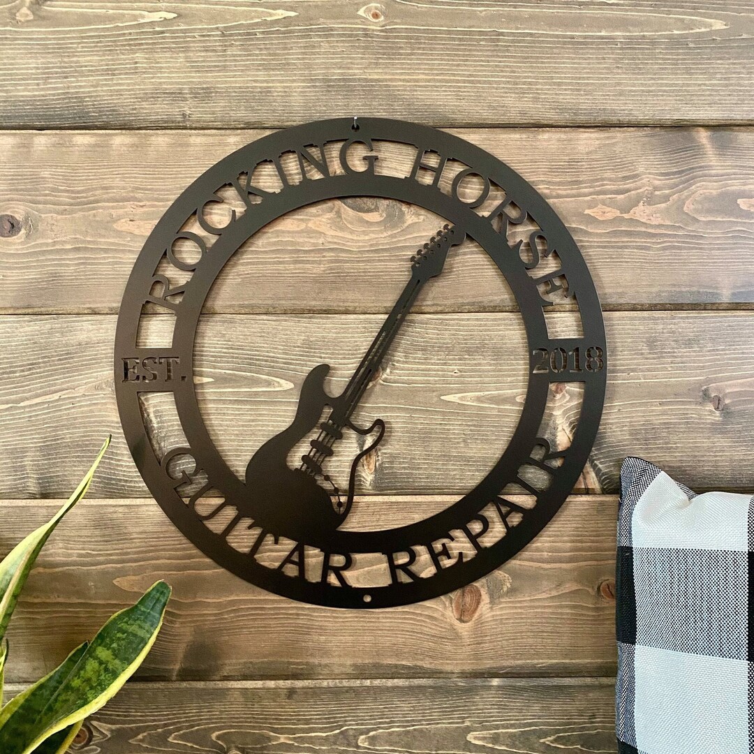 Electric Guitar Sign, Personalized Name Sign, Custom Metal Sign, Music ...