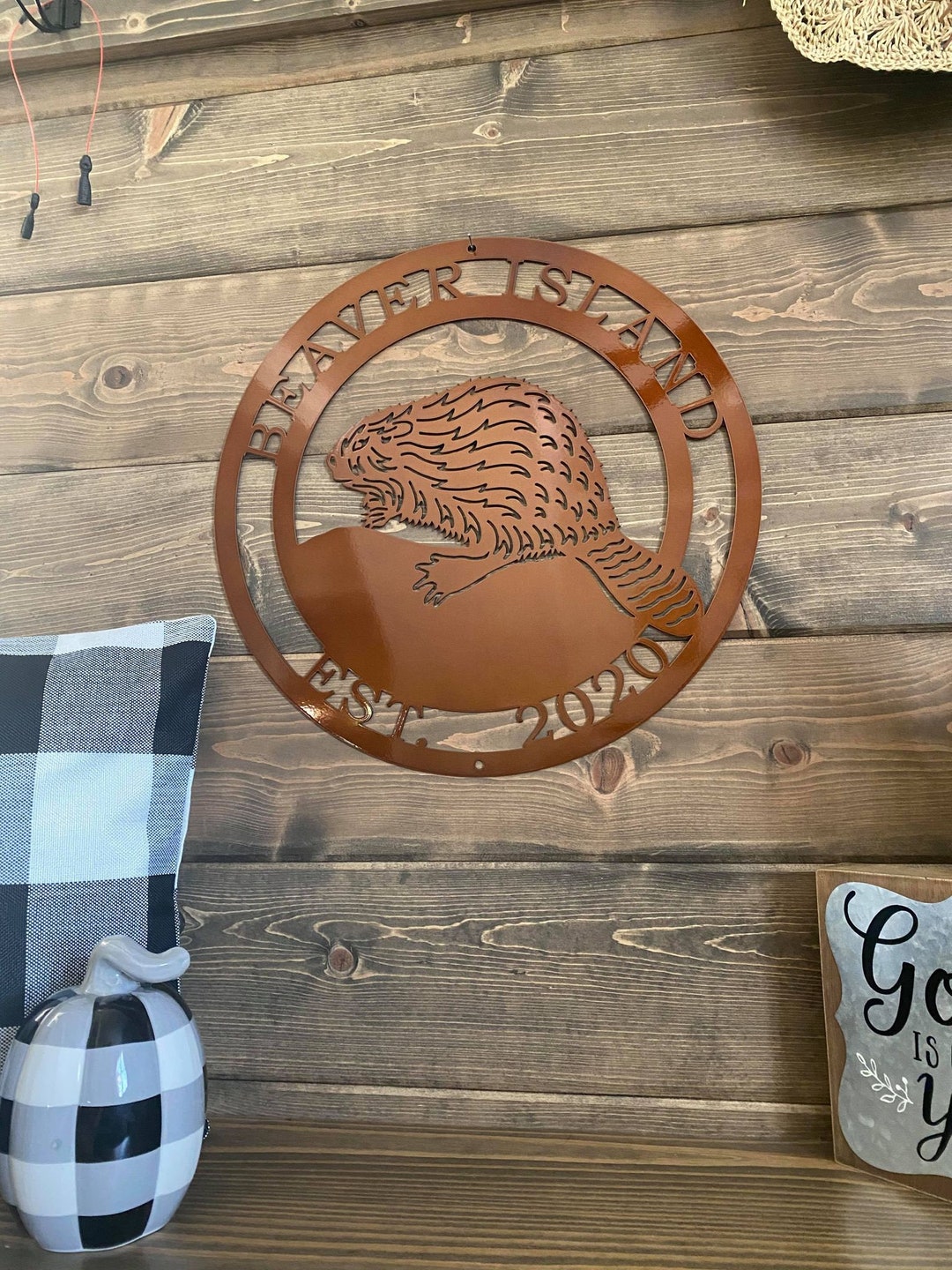 Personalized Beaver Sign | Last Name Established Sign | Woodland ...