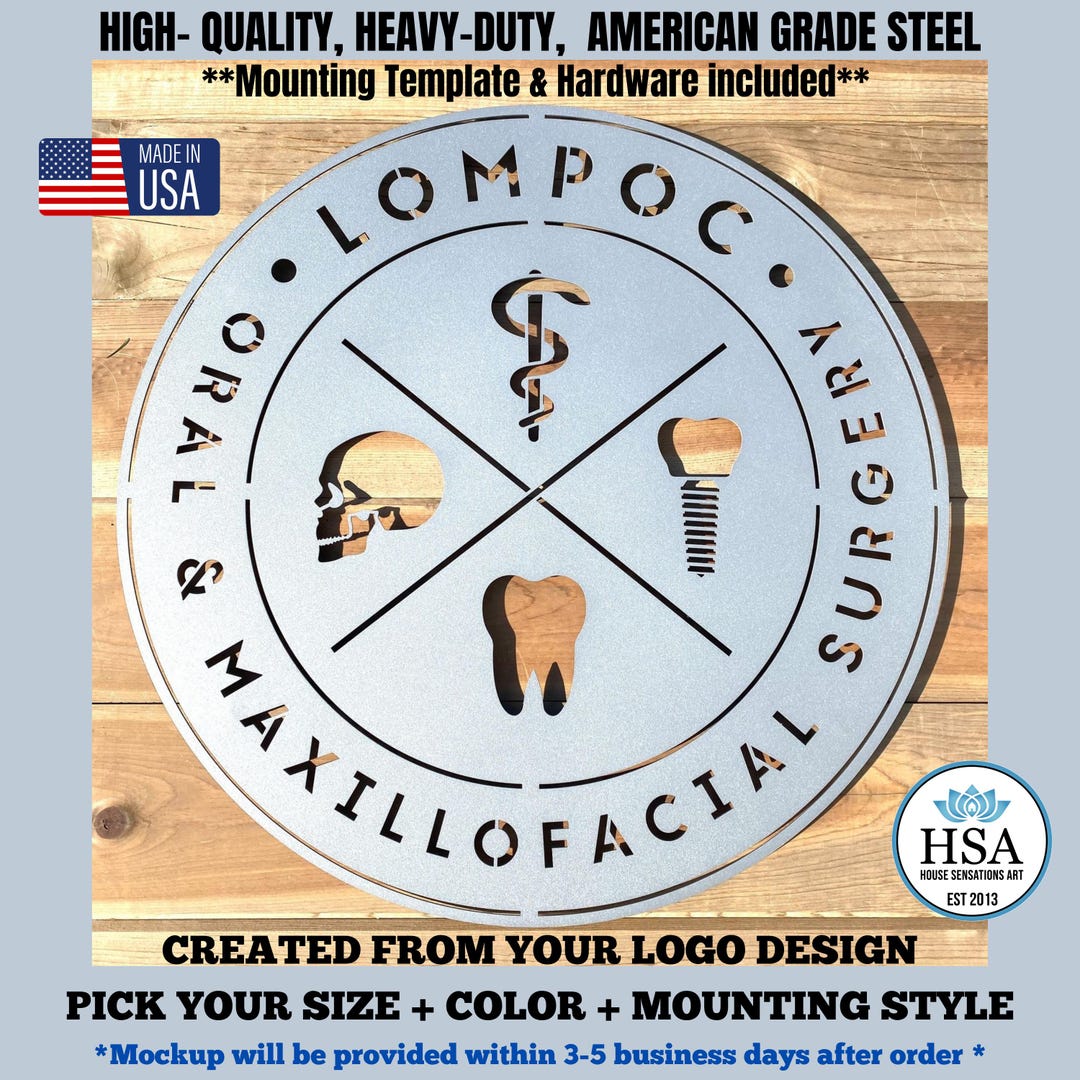 Round Custom Metal Business Logo Sign - Outdoor Steel Metal Logo ...