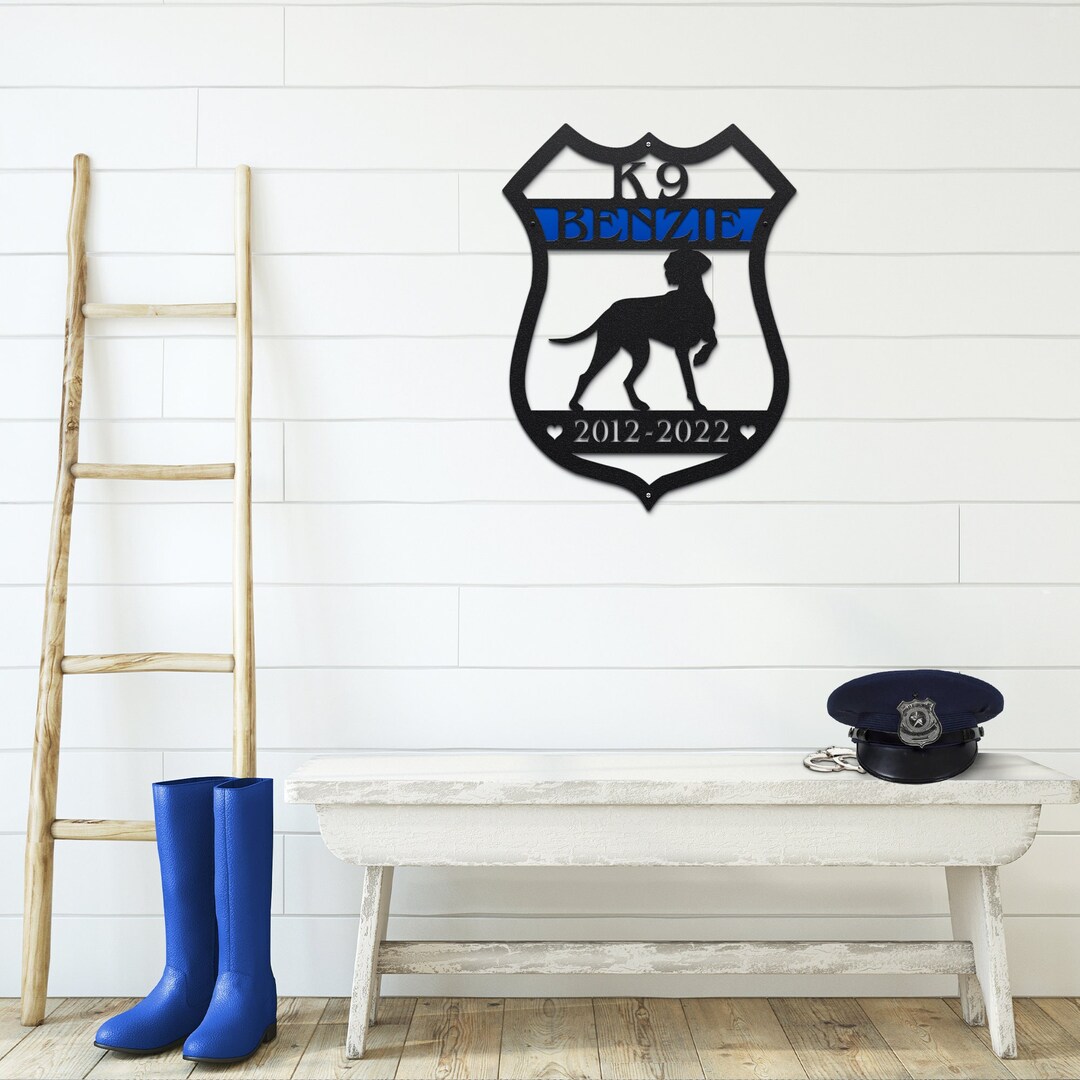 Vizsla K9 Custom Police Badge Metal Sign Police Officer Gifts Custom ...