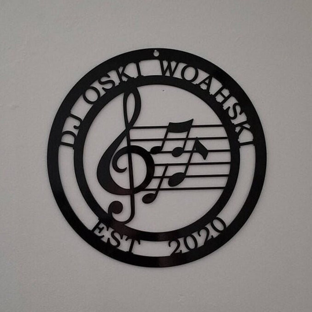 Sheet Music Personalized Name Sign, Music Notes Custom Metal Wall Art ...