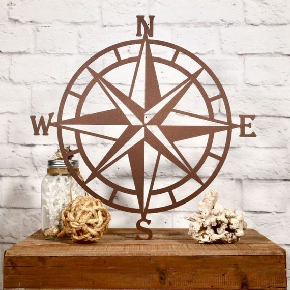 Nautical Compass Rose Metal Wall Decor 100 Color Choices - Etsy