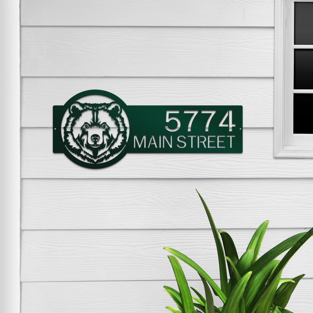 Bear Address Sign - Personalized Outdoor Address Sign, Customizable ...