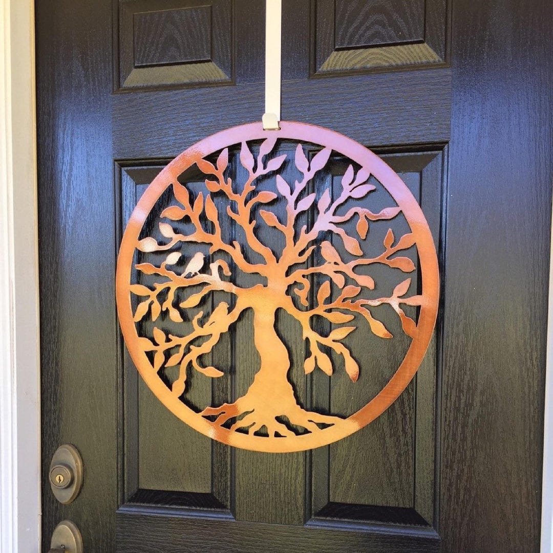 Metal Tree of Life Door Hanger: Customizable Family Tree Art - Etsy