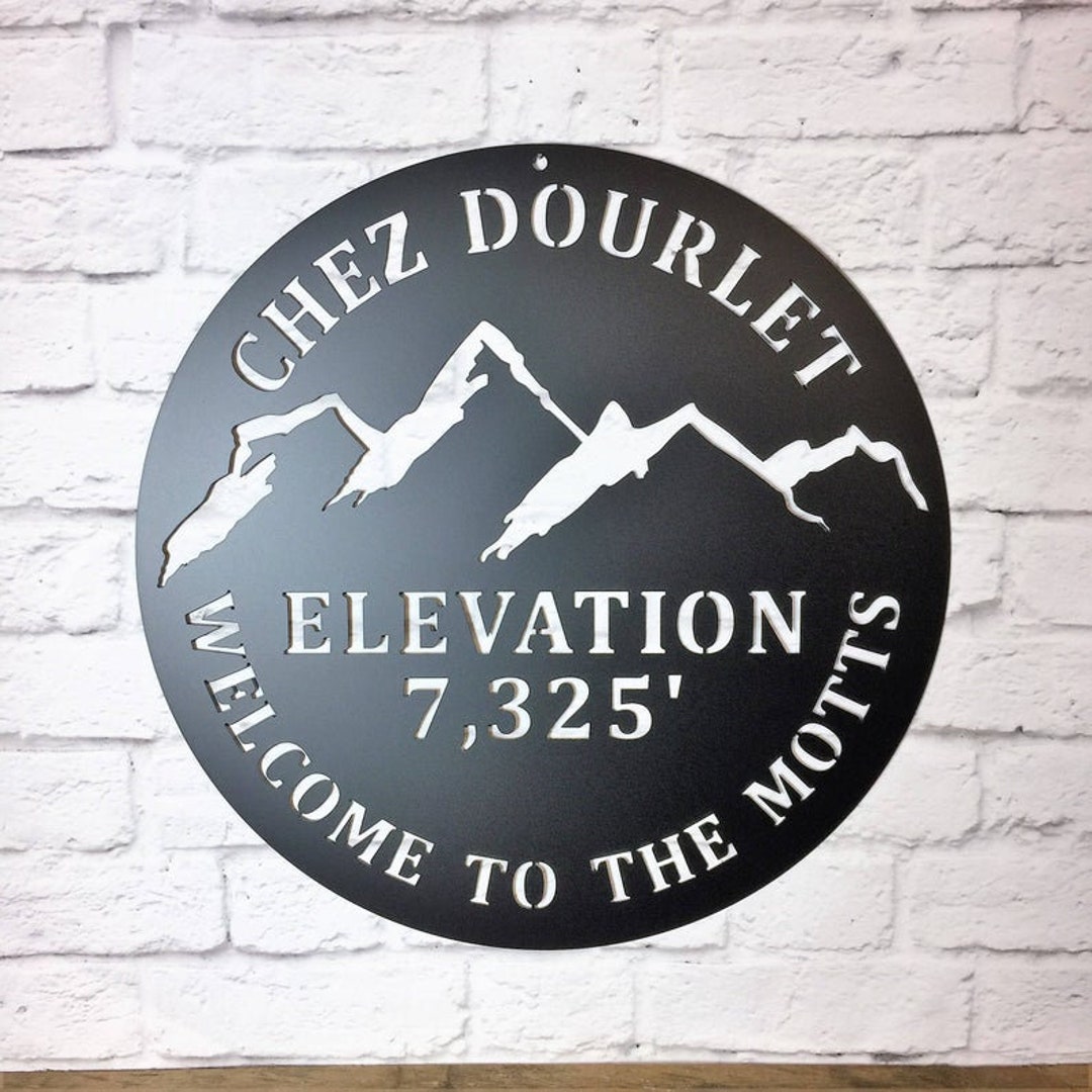 Personalized Mountain Elevation Metal Sign: Custom Airbnb Decor - Etsy
