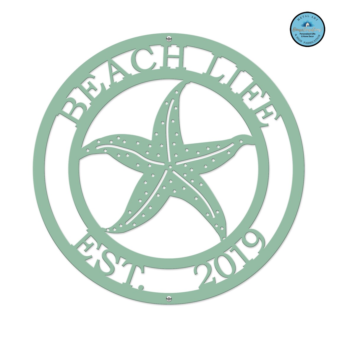 Personalized Starfish Metal Sign beach House Sign Custom - Etsy