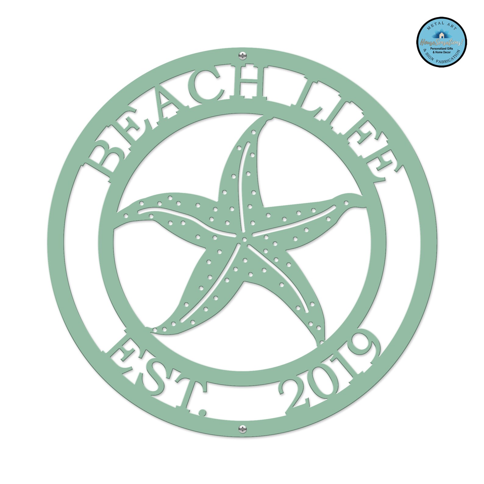 Personalized Starfish Metal Sign beach House Sign Custom - Etsy