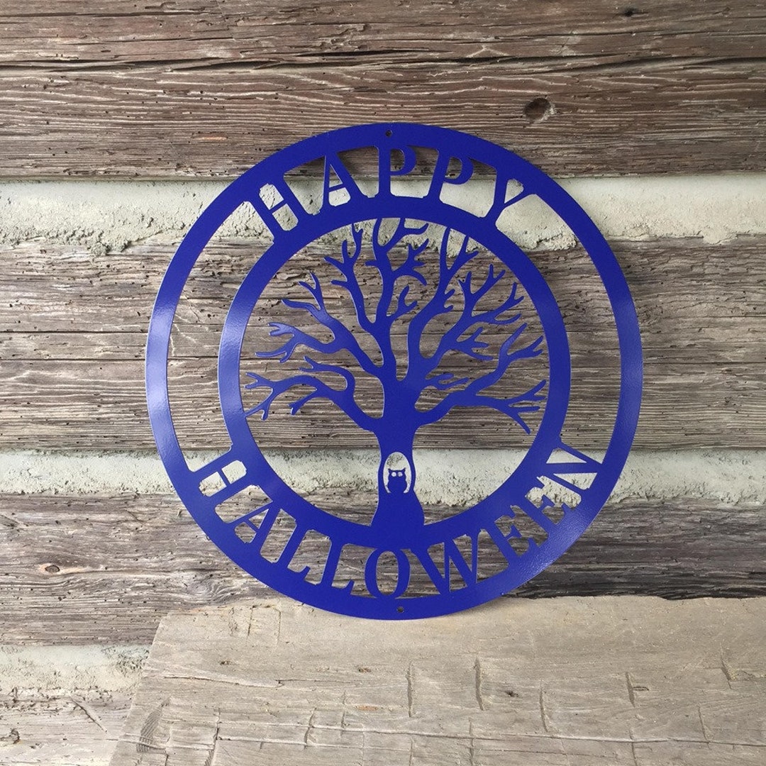 Spooky Tree of Life Halloween Porch Sign, Outdoor Halloween Decor ...