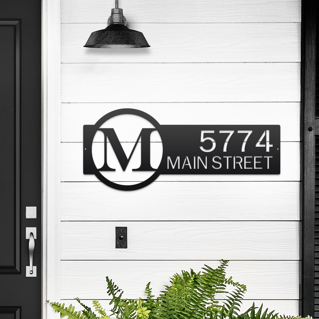 Personalized Monogram Metal Address Sign - Ideal as a Unique Custom ...