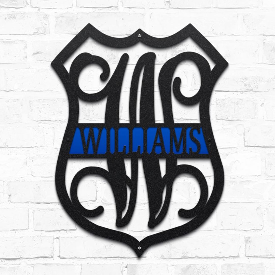 Custom Police Badge Metal Monogram Sign: Thin Blue Line Gift - Etsy