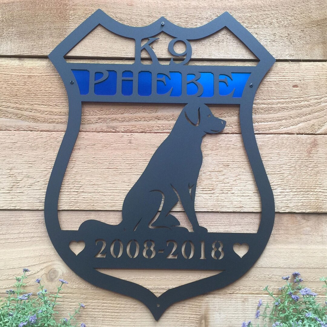 Personalized K9 Memorial Sign: Custom Metal Police Dog Name Plate - Etsy