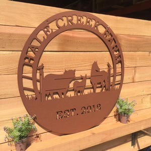 Animal Farm Personalized Metal Name Sign - Outdoor Metal Ranch Sign ...