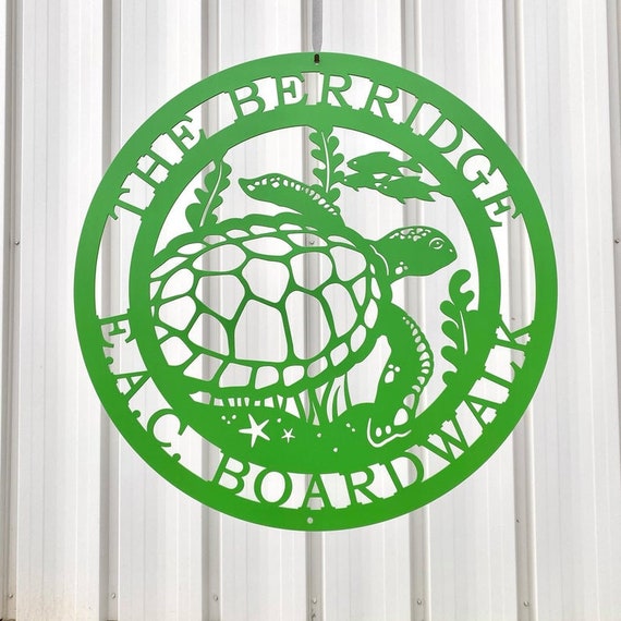 Personalized Sea Turtle Sign Beach House Nautical Decor | Etsy