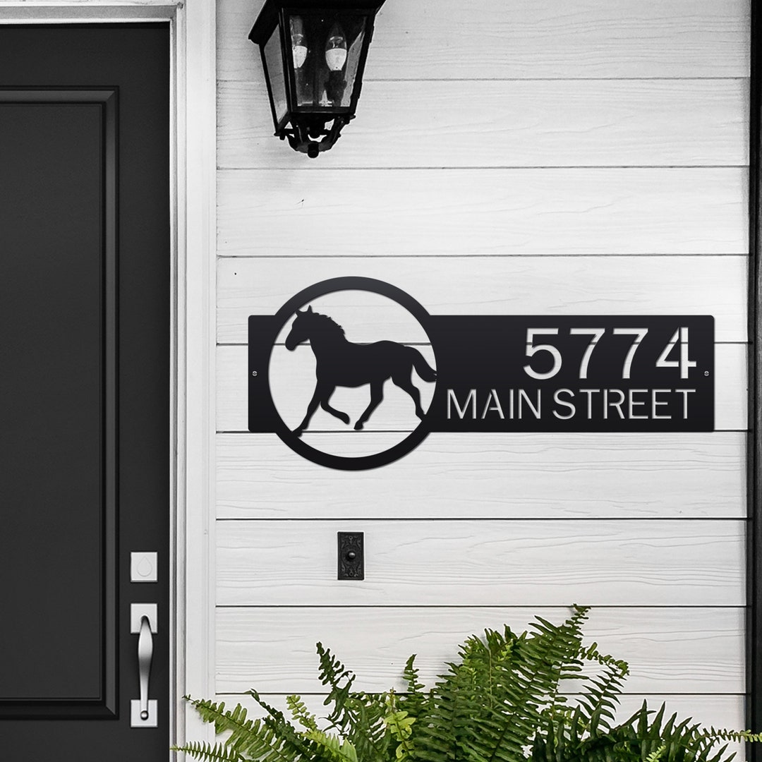 Custom Horse Ranch Address Sign: Metal Farmhouse Decor - Etsy