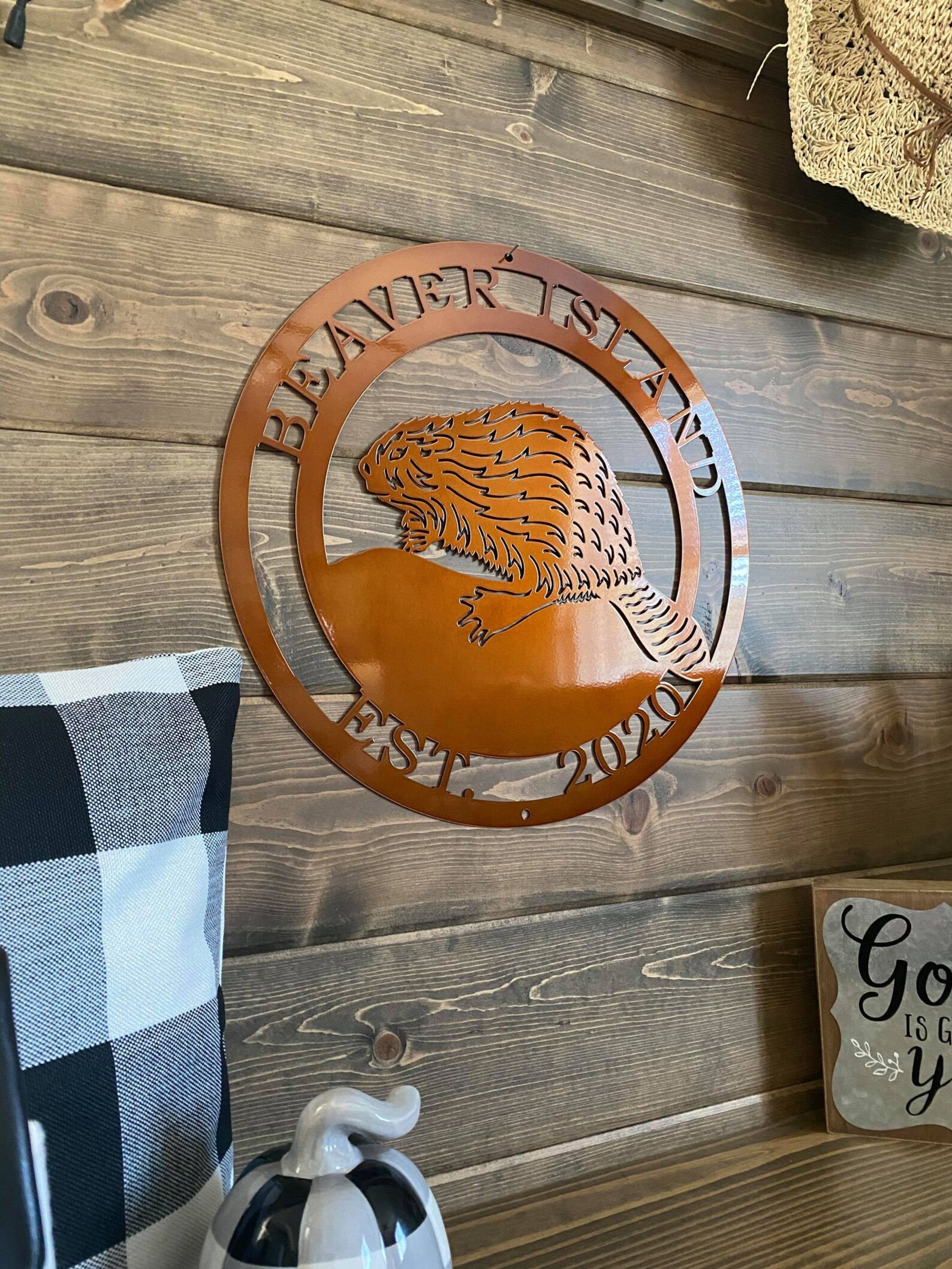 Personalized Beaver Sign Last Name Established Sign | Etsy