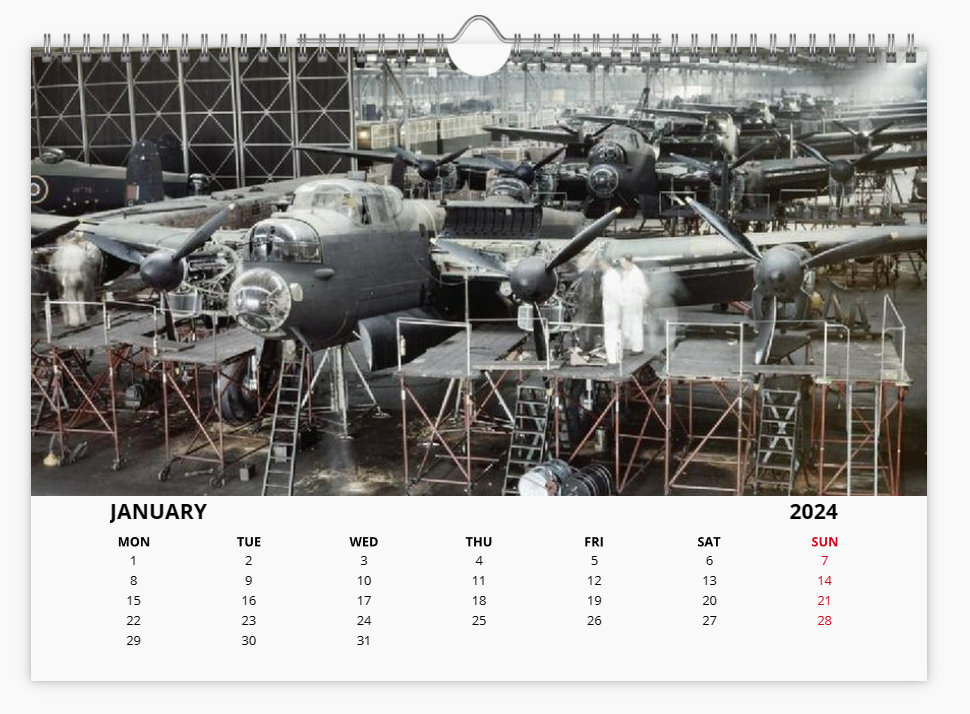 Avro Lancaster RAF Bomber Tribute 2024 WALL CALENDAR A4 Size - Etsy UK