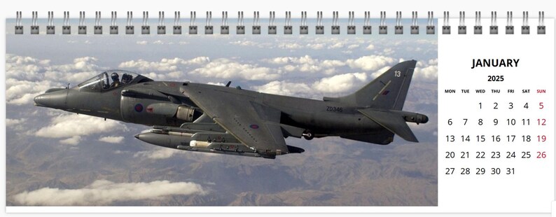 Harrier Jump Jet Fighter 2026 DESK Calendar A4 Size in High Quality ...