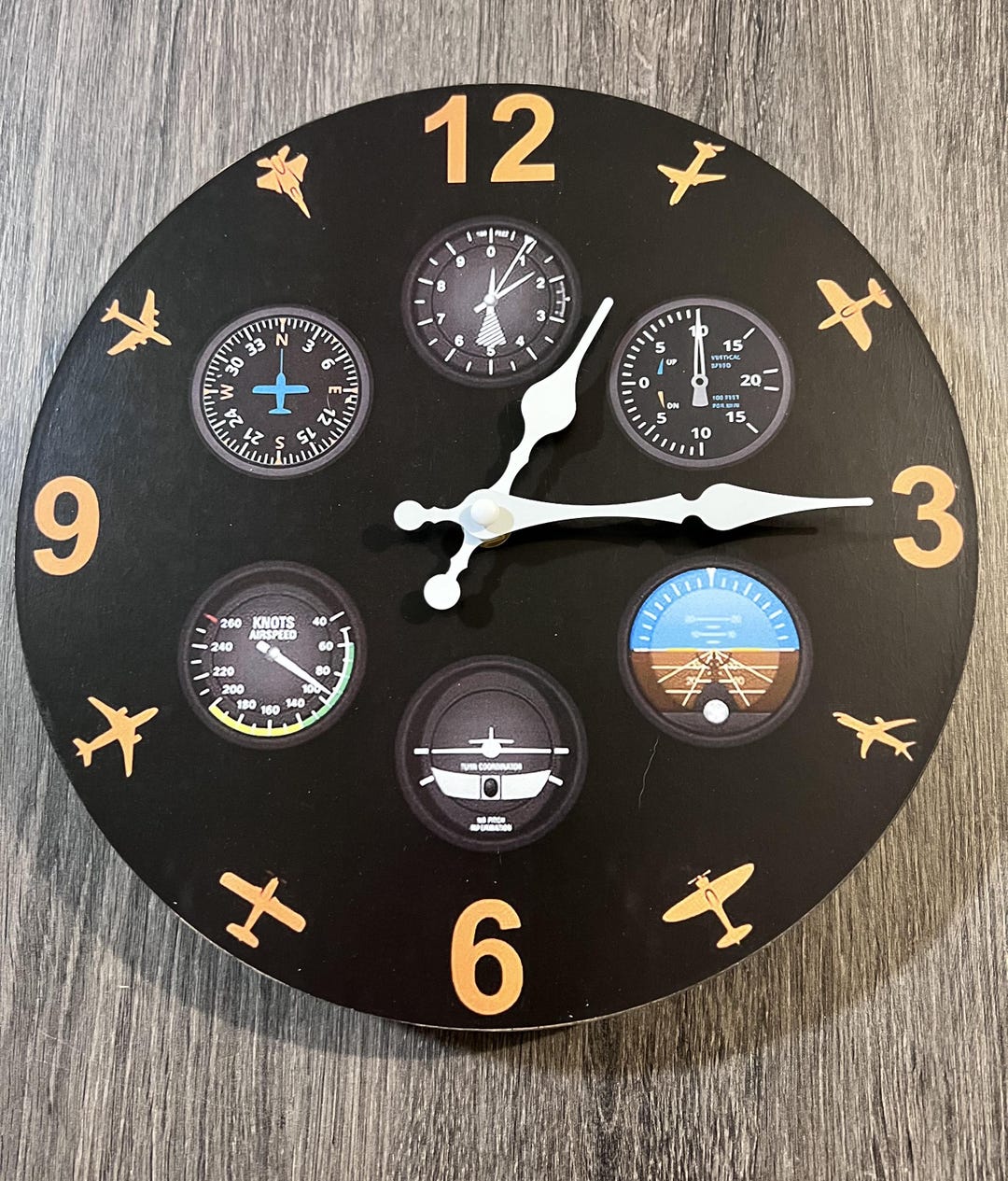 Unique Aviation-inspired Silent Airplane Altimeter Wall Clock - Battery ...