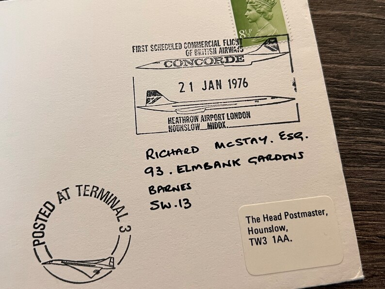 Concorde First Flight Heathrow Bahrain 21 Jan 1976 Special Edition 1st ...