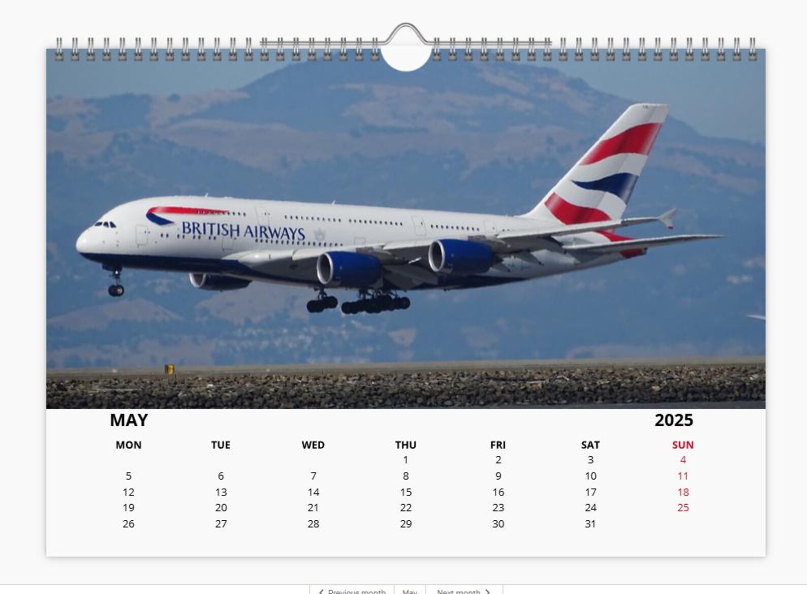 Airbus A380 New 2025 Wall Calendar - Limited Print - Etsy