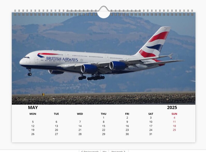 Airbus A380 New 2025 Wall Calendar - Limited Print - Etsy