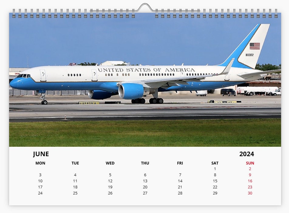 Air Force One 2024 WALL CALENDAR A4 Size - Etsy