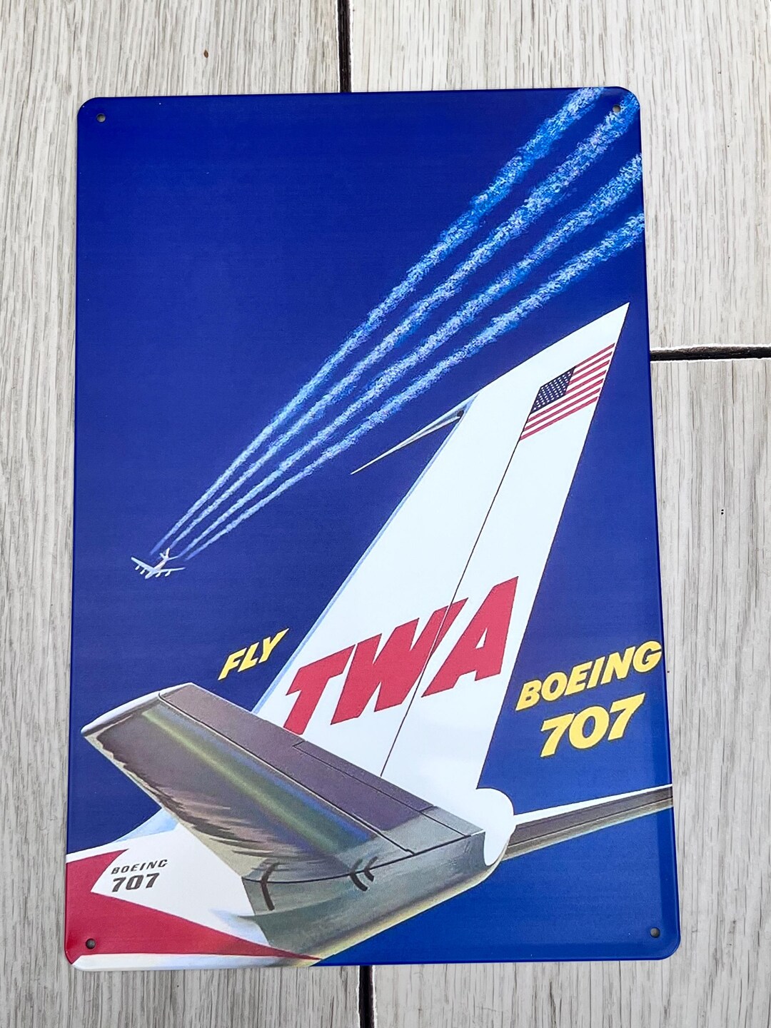 FLY TWA Boeing 707 Aircraft Metal Wall Door Plaque 30 X 20 Cm - Etsy