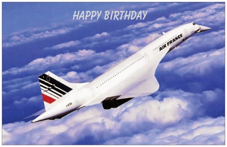 Air France Concorde Birthday Card in Stock - Etsy
