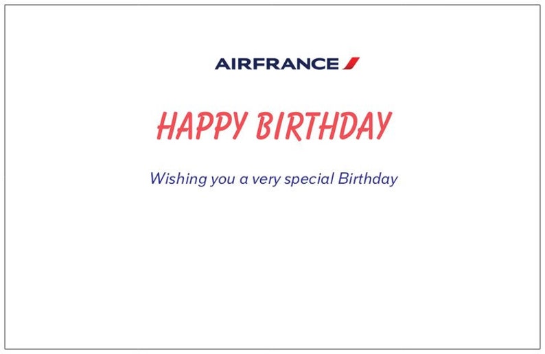 Air France Concorde Birthday Card in Stock - Etsy