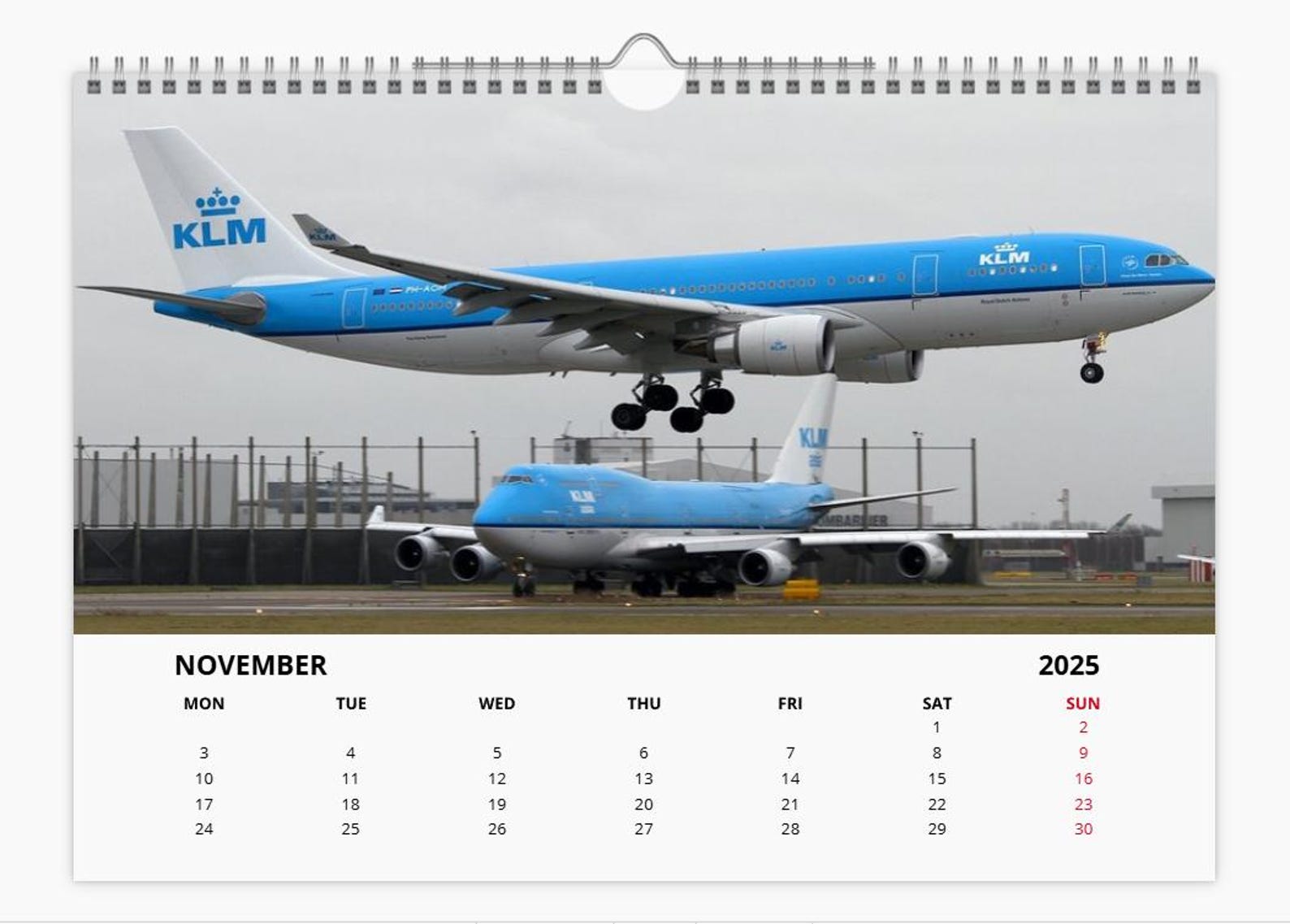 KLM Royal Dutch Airlines 2025 Wall Calendar Limited Print - Etsy